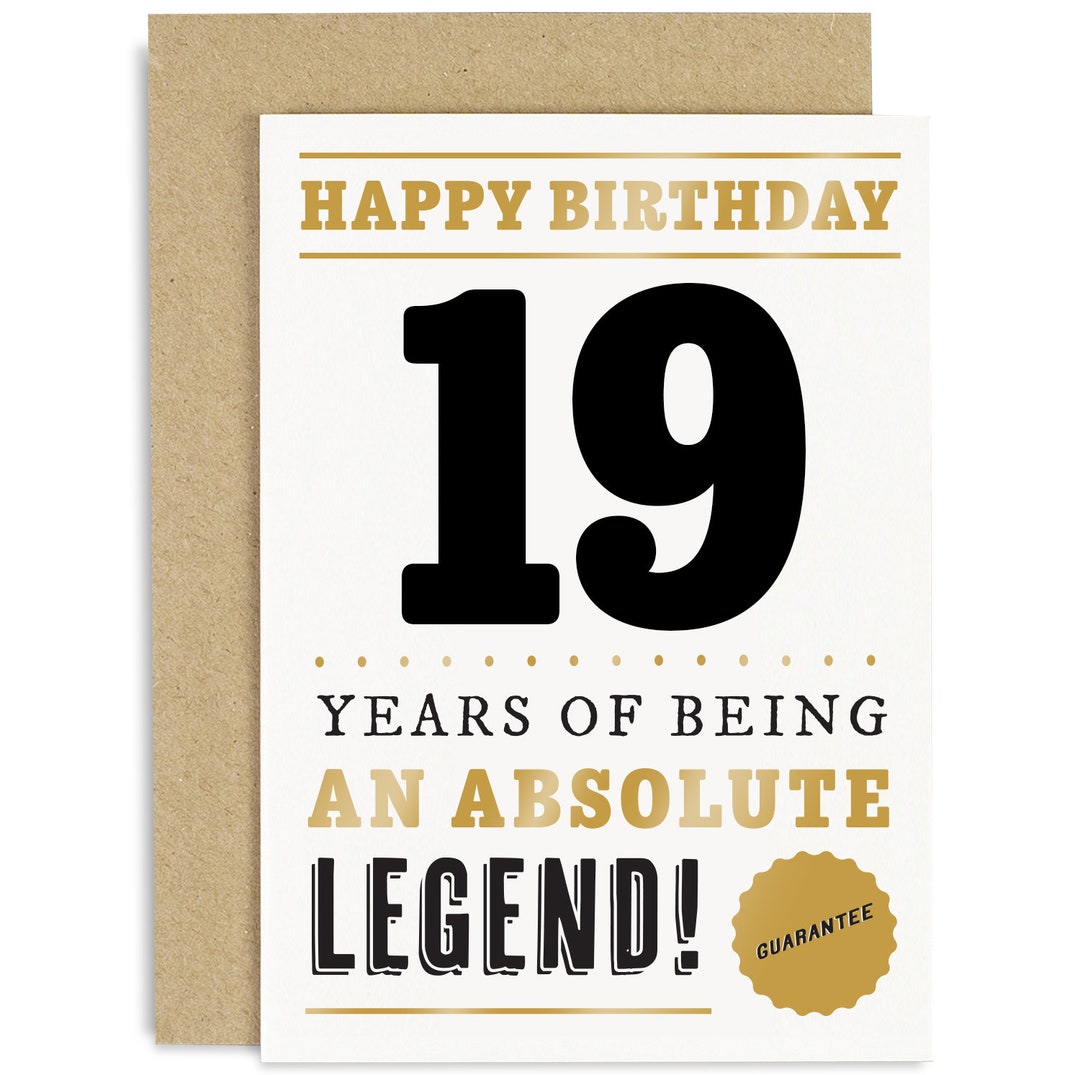 19 Years Legend Card - 19th Birthday Card for Him - 19th Birthday Card ...