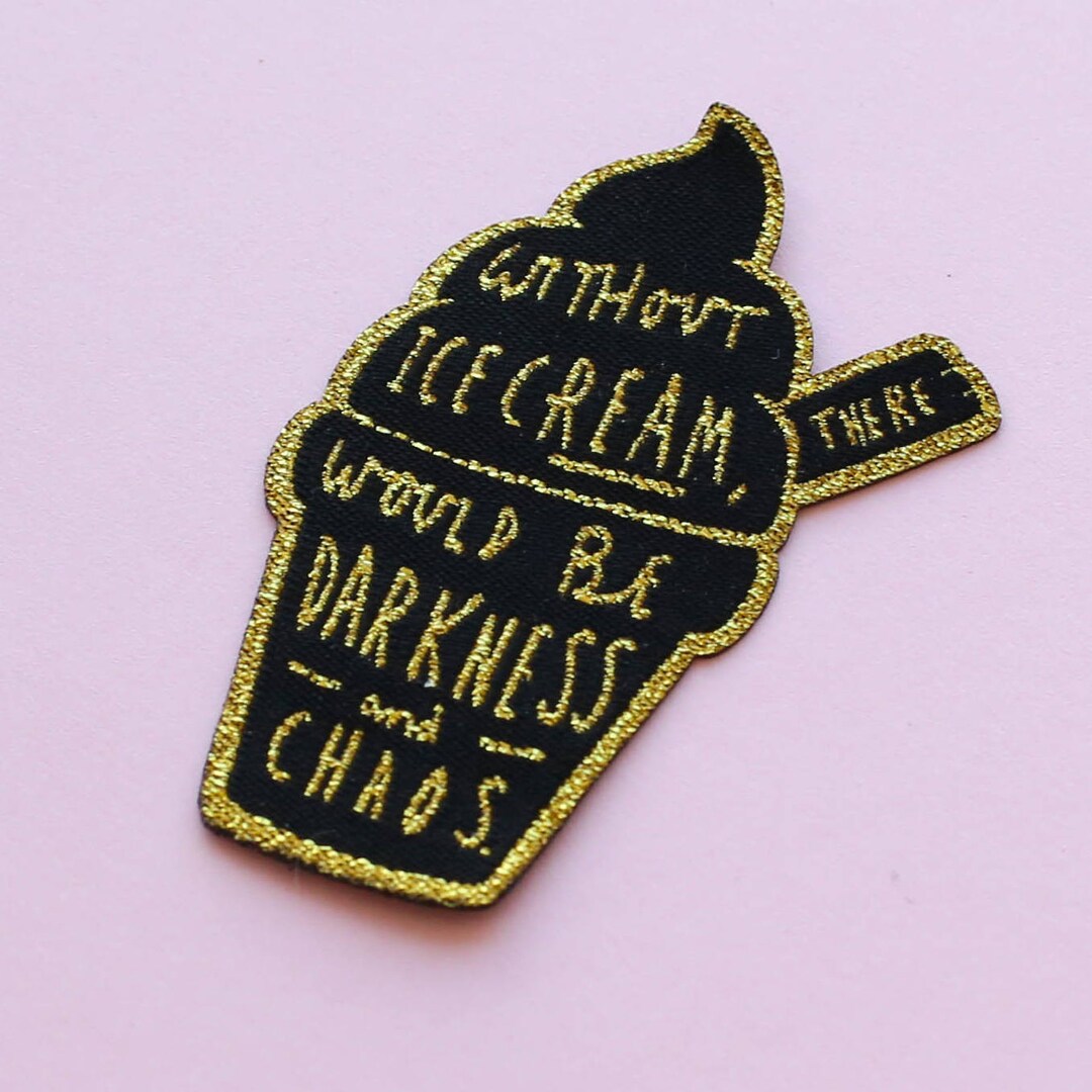 Ice Cream Embroidered Patch Ice Cream Embroidered Badge Ice Cream Badge ...
