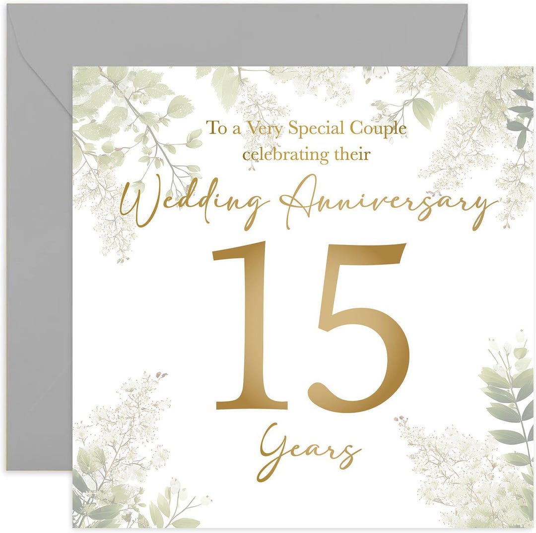 15th Wedding Anniversary Card - Fifteen Year Anniversaries - Gift for ...