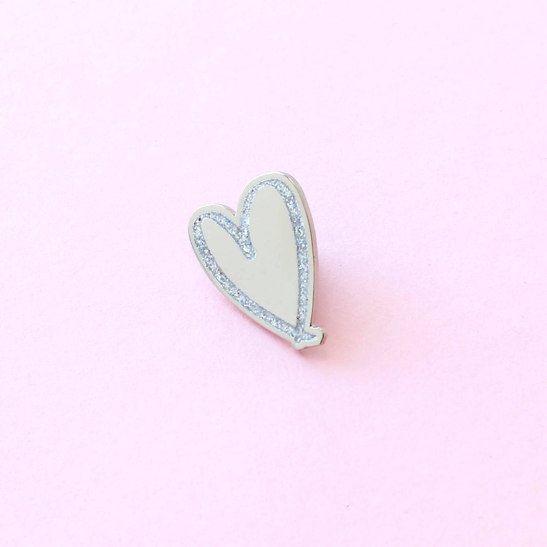 Sparkle Heart Enamel Pin Sparkle Enamel Pin Enamel Lapel Pin Fun Enamel ...