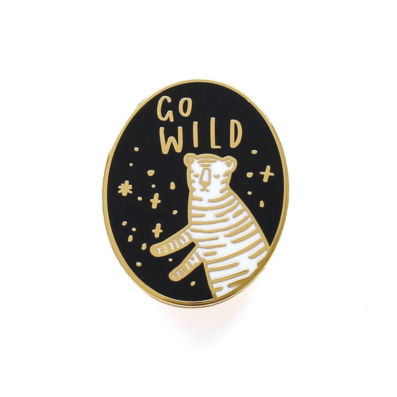 Go Wild Enamel Pin Tiger Go Wild Enamel Pin Enamel Lapel | Etsy