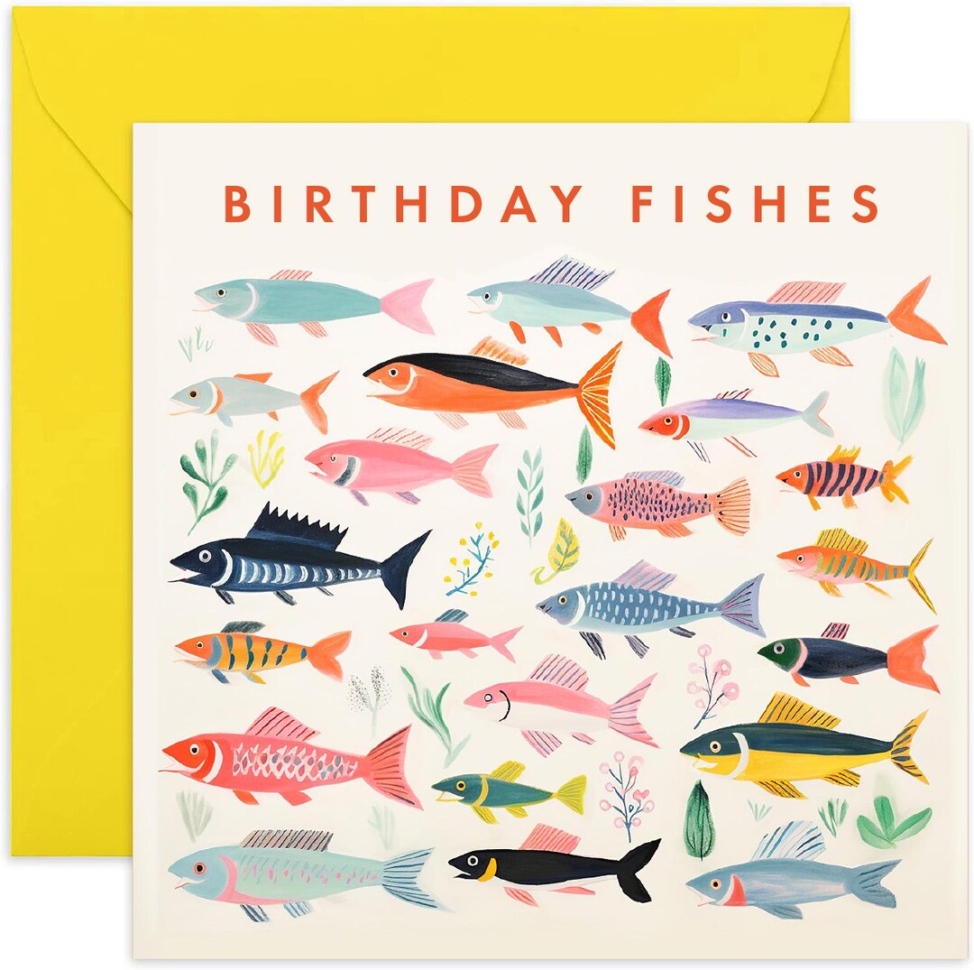 Birthday Fishes Card - Happy Birthday Card - Funny Birthday Card - Fish ...