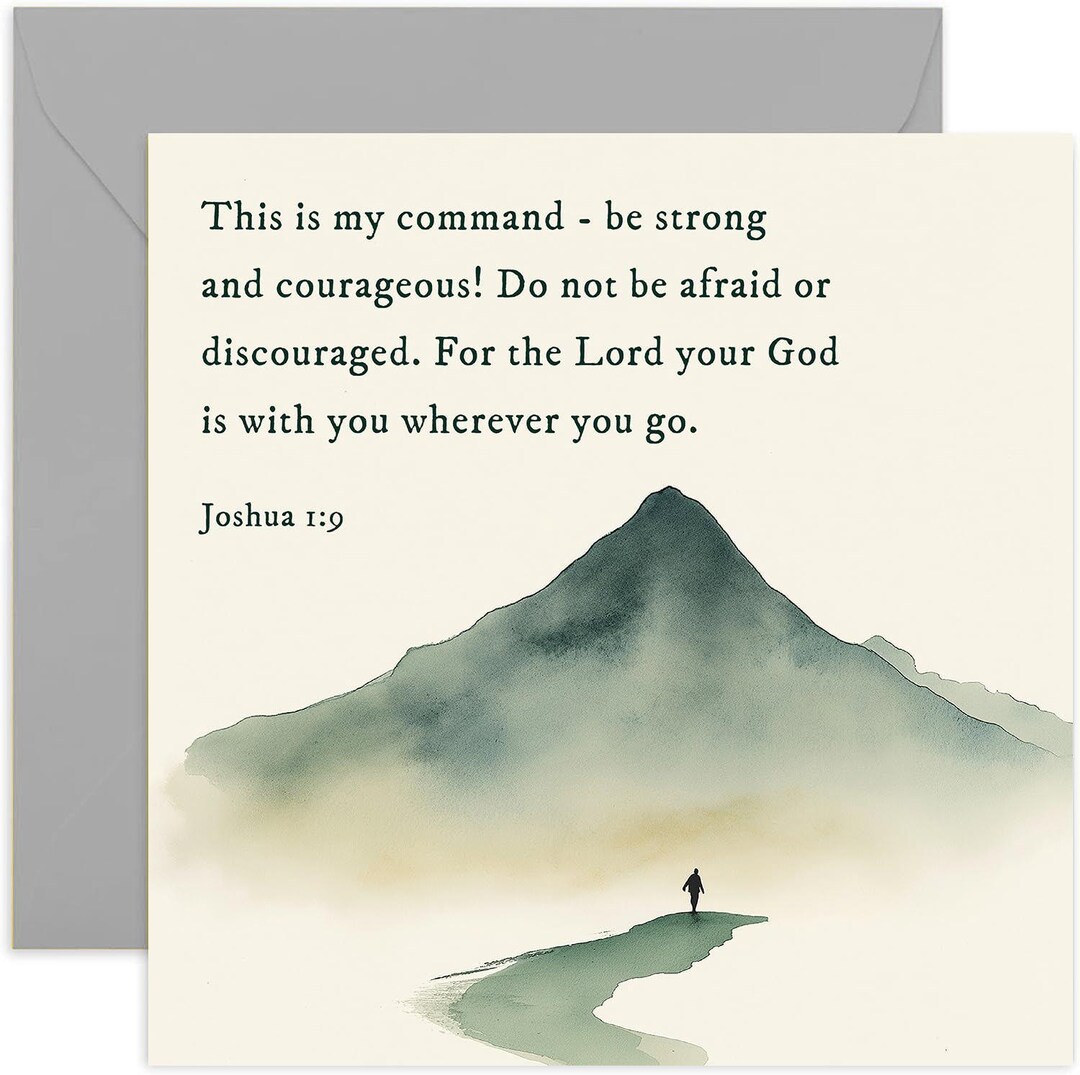 Religious Good Luck Card for Son or Daughter - Joshua 1:9 Bible Verses ...