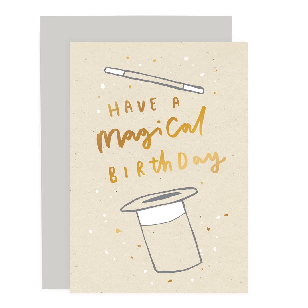 Magical Birthday Card - Gold Foil Card - Birthday Card - Card - Hand ...