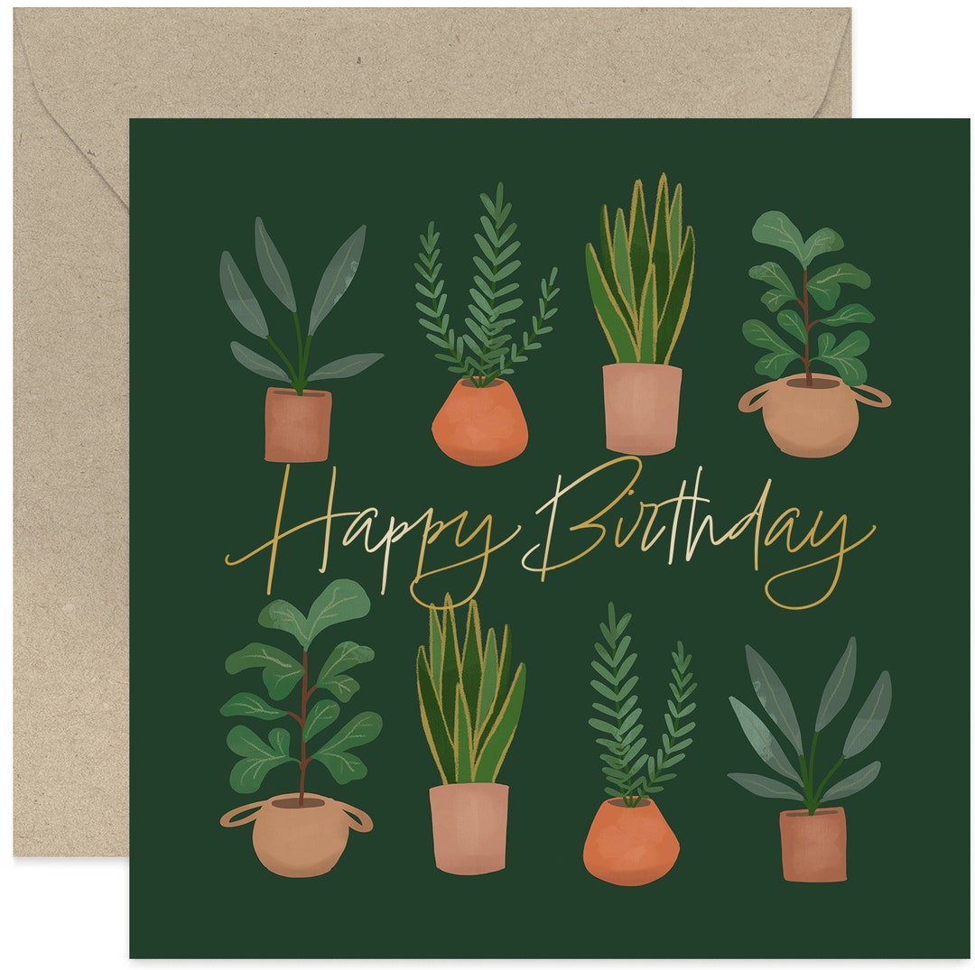 Happy Birthday Plants Card - Birthday Card - Joke Birthday Card - Funny ...