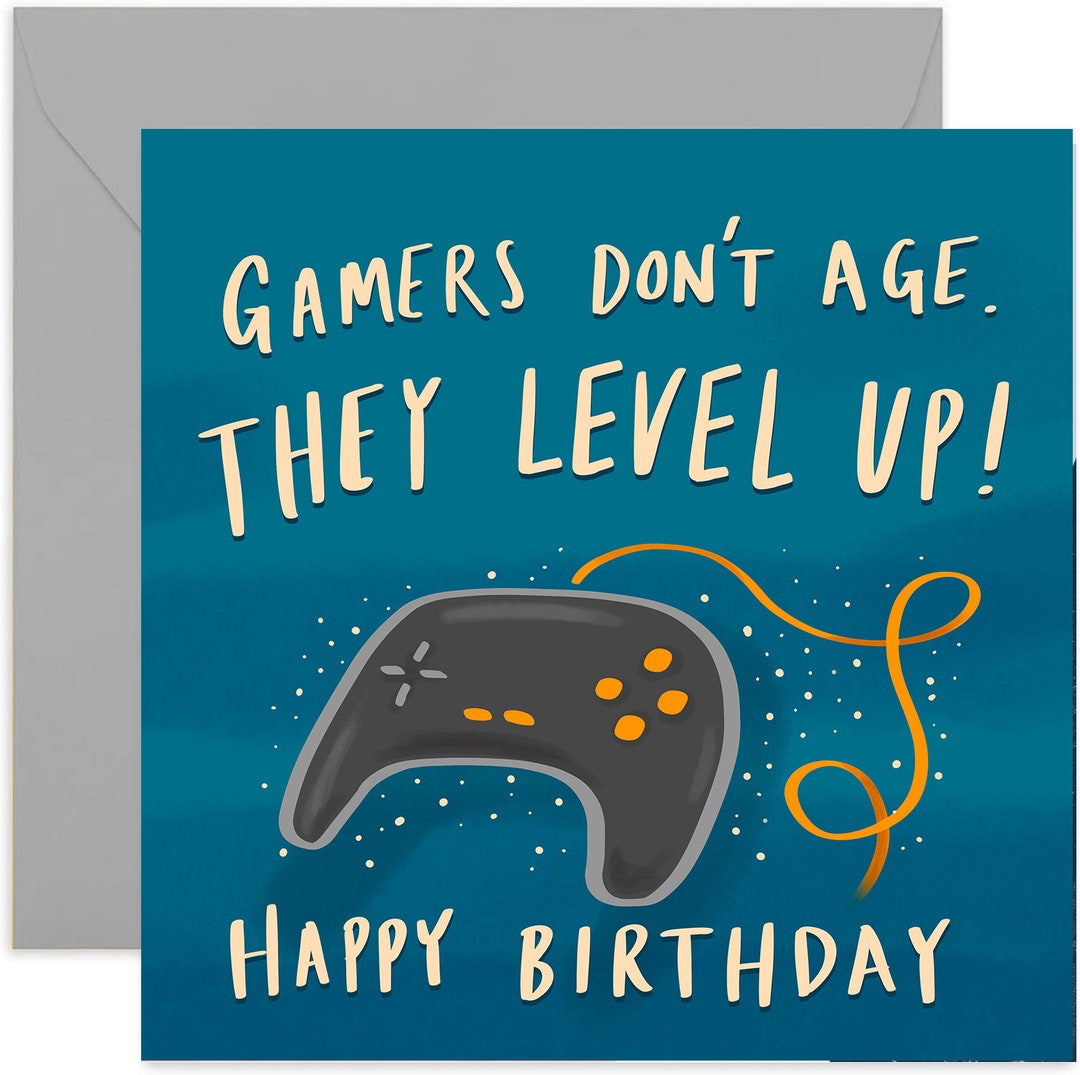 Level up Gaming Birthday Card - Fun Birthday Card for Him - Gaming ...