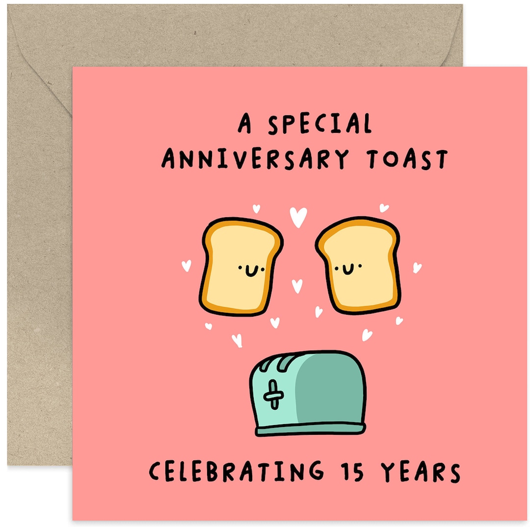 A Special 15th Anniversary Toast Card Wedding Anniversary Card
