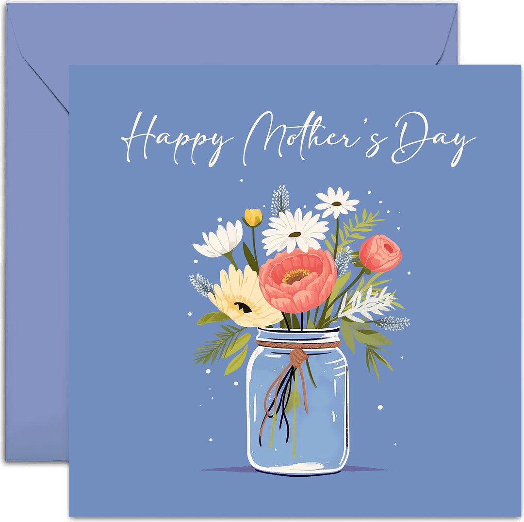 Happy Mothers Day Flower Card - Mothers Day Card - Fun Card for Her ...