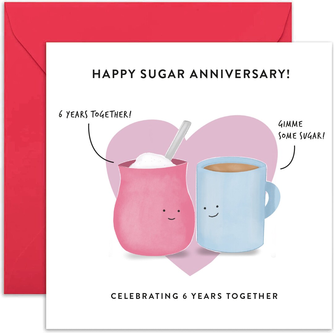6th Wedding Anniversary Card - Wedding Anniversary Card - Couple Card ...