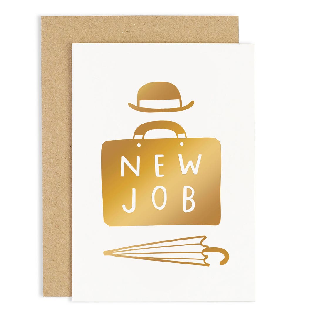 New Job Card - Work Card - Congratulations Card - Gold Foil Card ...