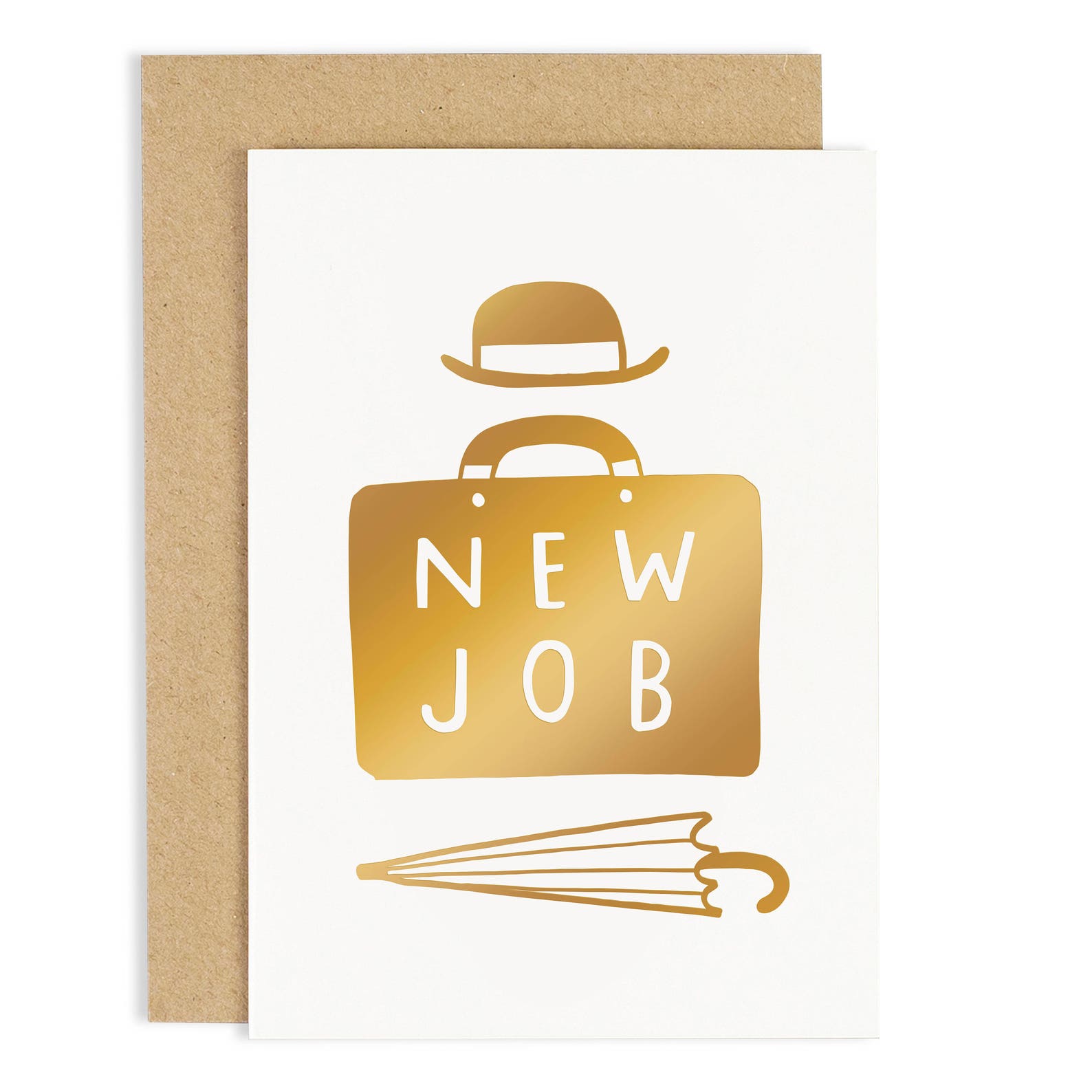 New Job Card Work Card Congratulations Card Gold Foil | Etsy