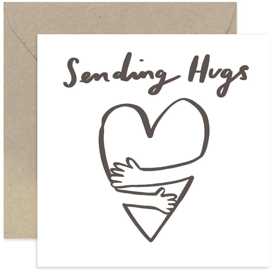 Sending a Hugs Heart Square Card - Sympathy Card - Supportive Greeting ...