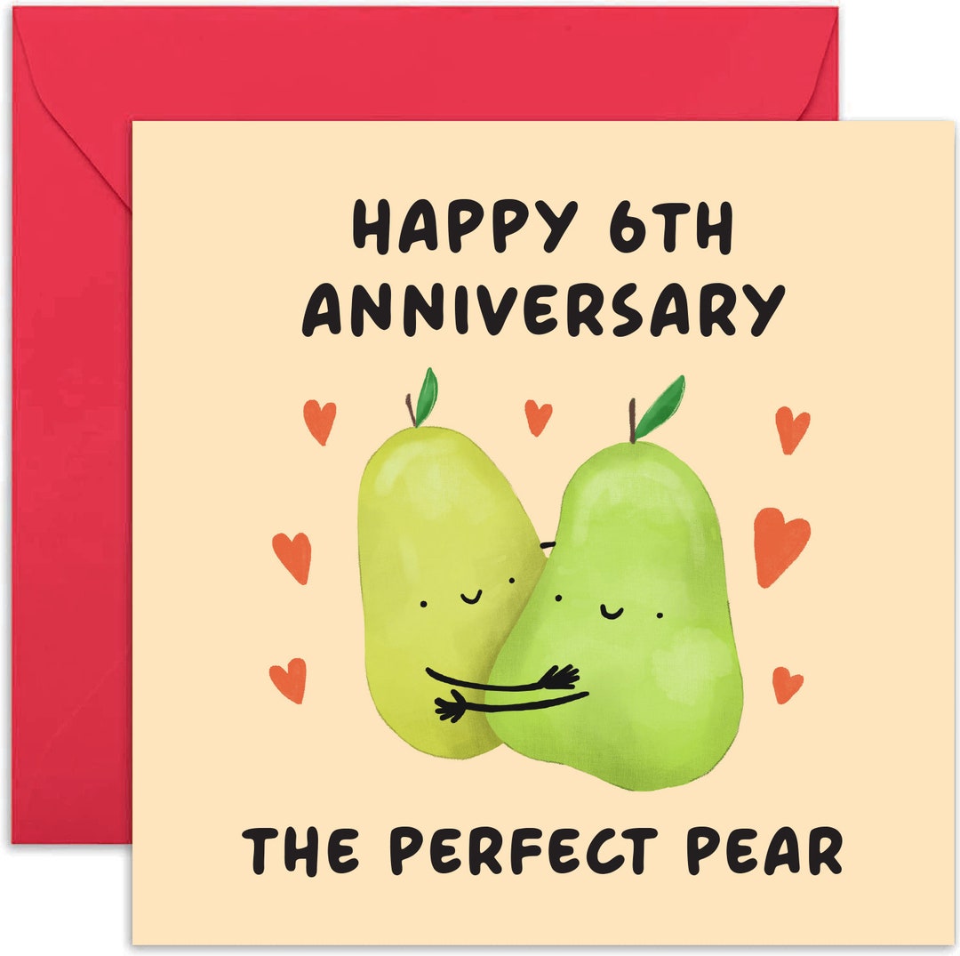 Happy 6th Anniversary Perfect Pair Card - Valentine's Day Card - Love ...