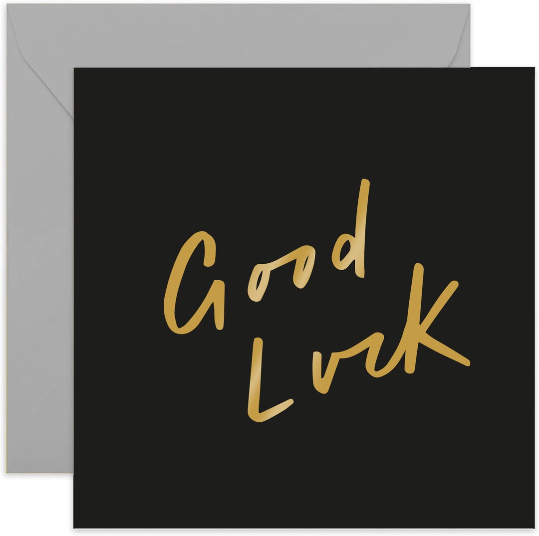 Good Luck Gold Card - Fun Good Luck Card - Well Done Greeting Card ...