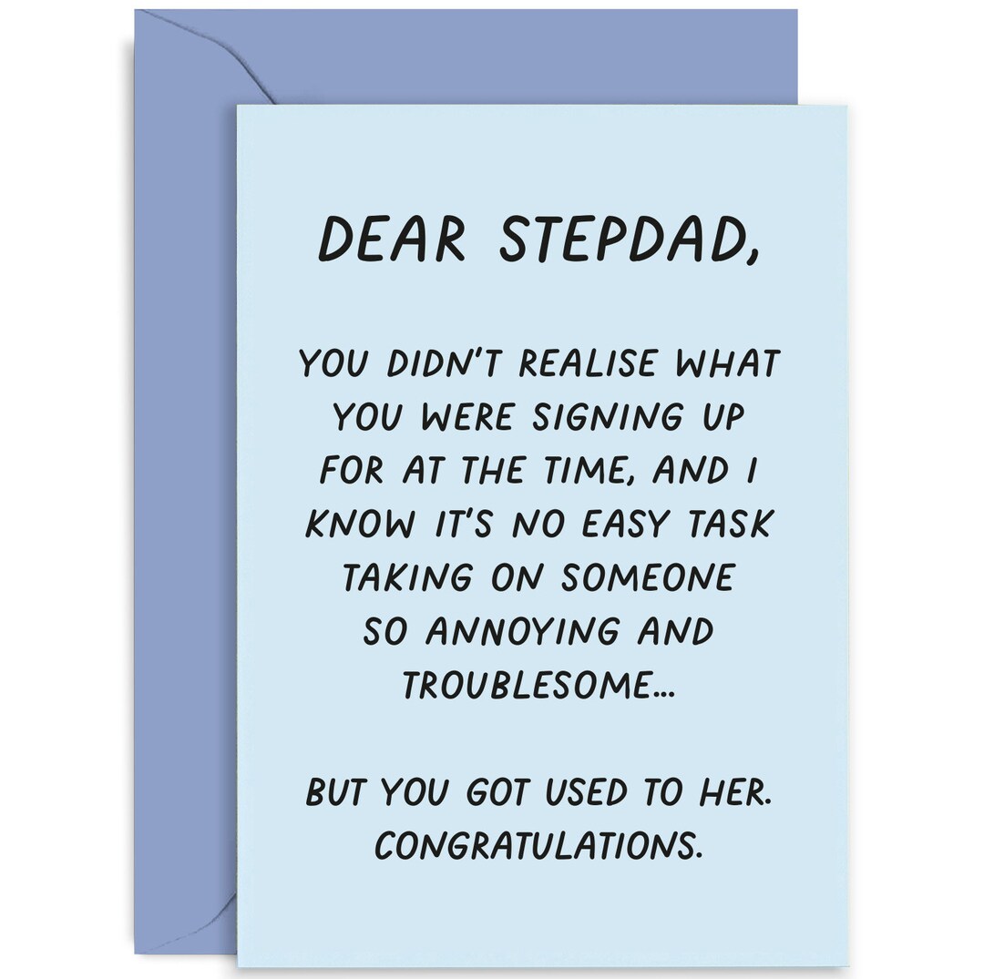 Step Dad Birthday Card - Birthday Card - Step Dad Card - Card for Him ...