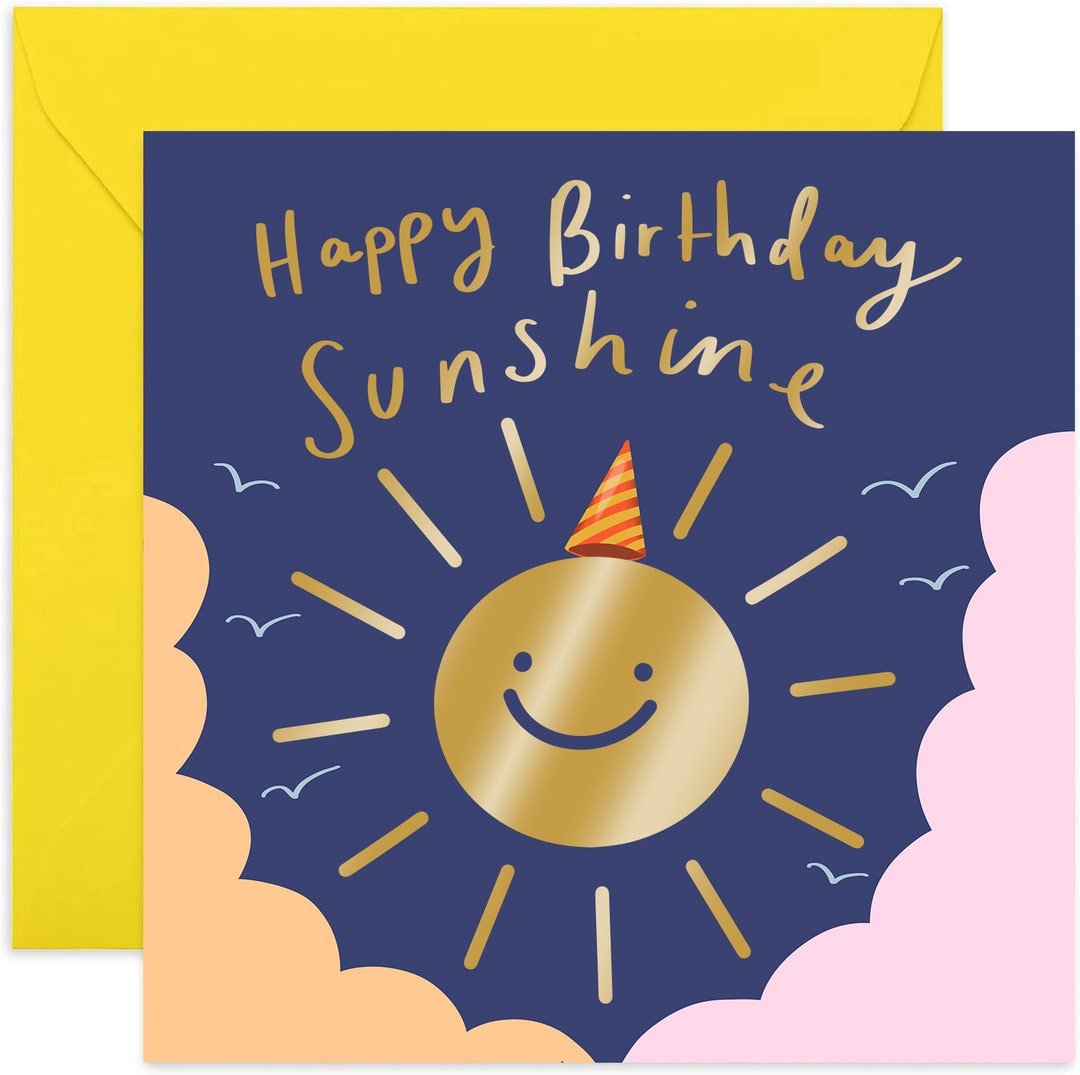 Happy Birthday Sunshine Card - Fun Birthday Card for Her - Birthday ...