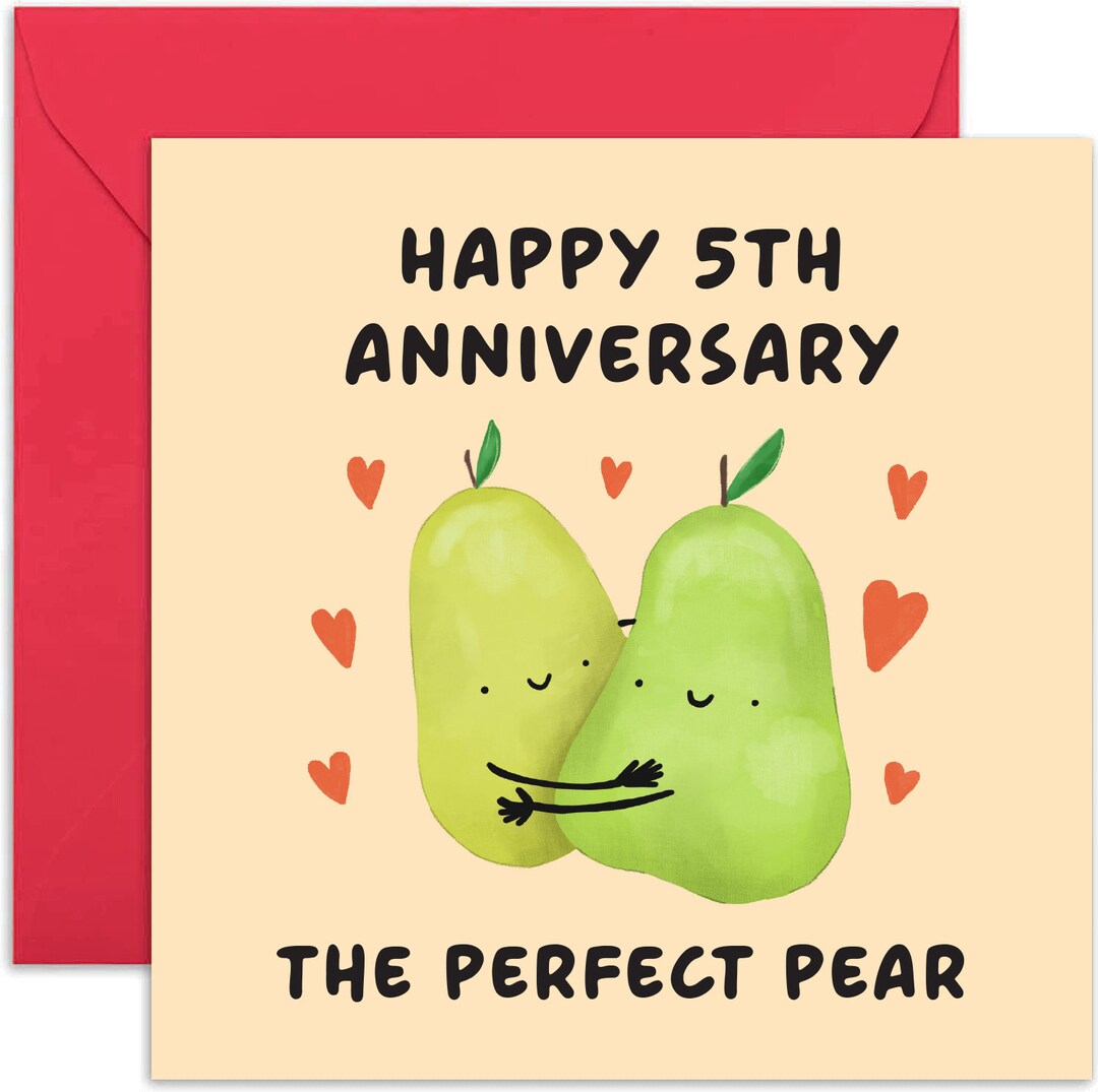Happy 5th Anniversary Perfect Pair Card - Valentine's Day Card - Love ...