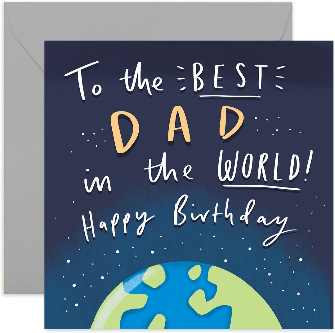 Best Dad in the World Birthday Card - Fun Birthday Card for Him - Cute ...