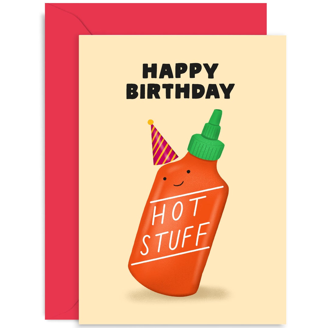 Happy Birthday Hot Stuff Card - Birthday Card for Him - Birthday Card ...