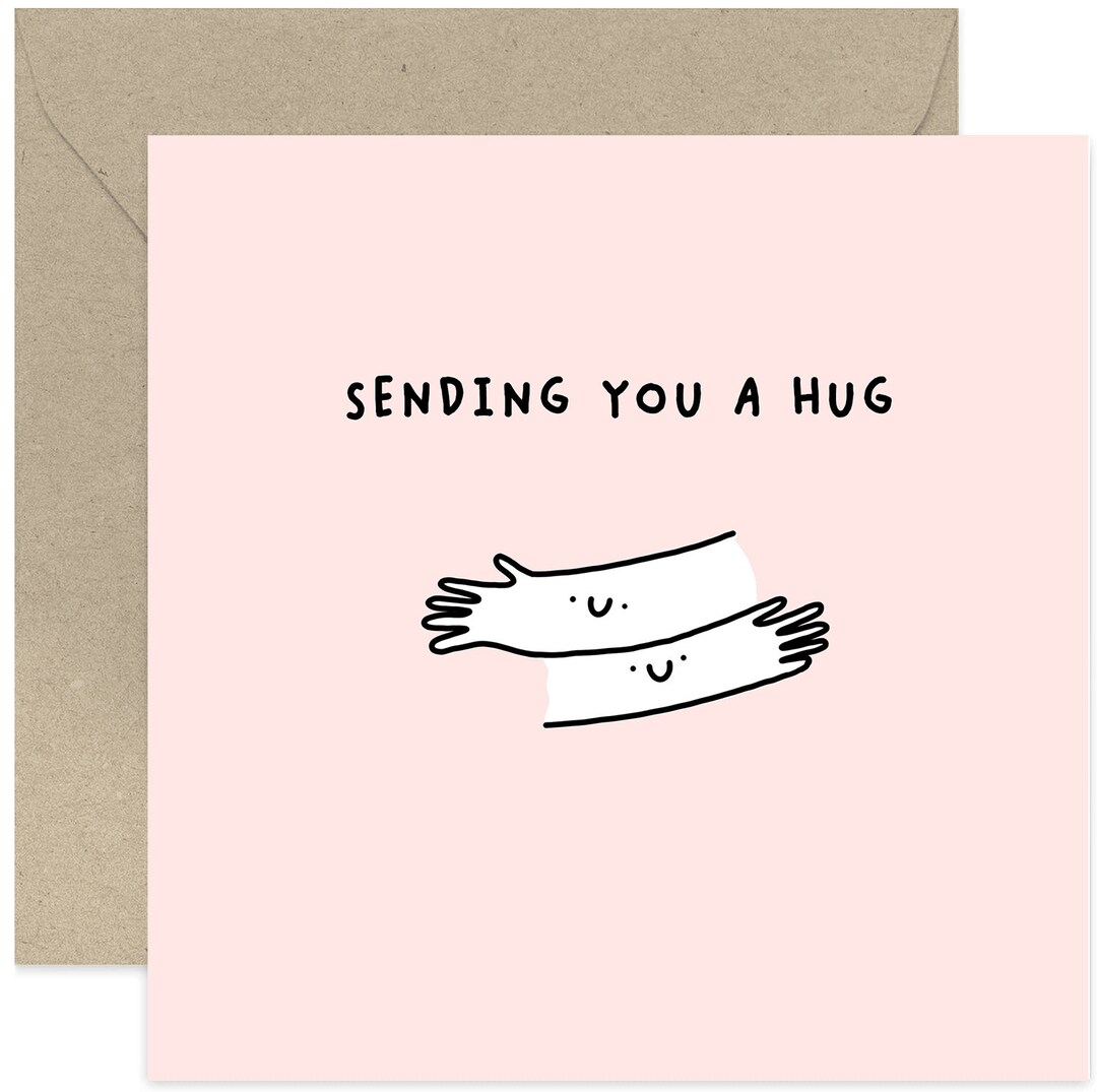 Sending You A Hug Card - Sympathy Card - Supportive Greeting Card ...