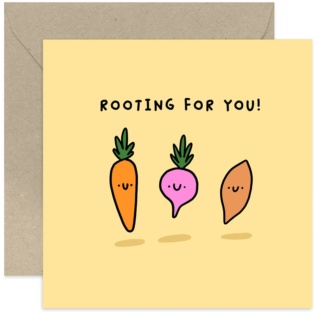 Rooting for You Card - Good Luck Card - Well Done Greeting Card ...