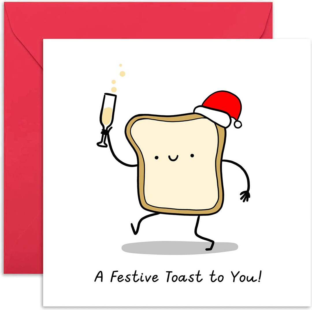 A Festive Toast to You Card - Christmas Card - Holiday Card - Merry ...