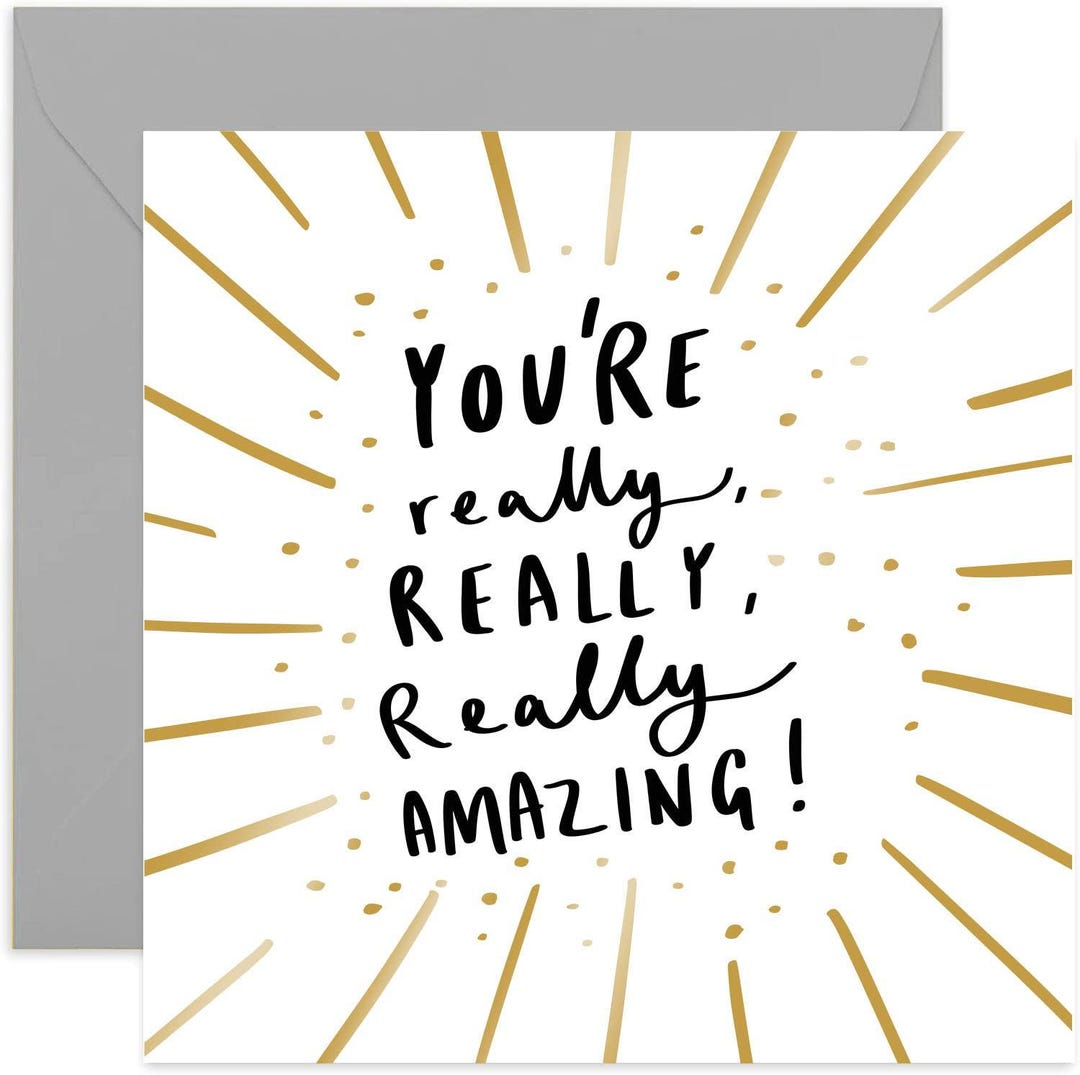 Really Amazing Congratulations Card - Cute Gold Foil Sparkle for Him or ...