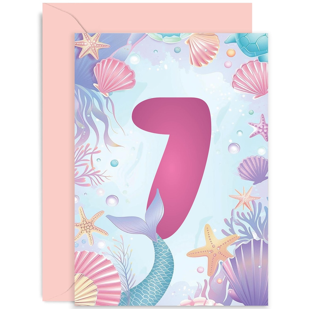 7 Today Birthday Under the Sea Card - Kids Birthday Card - 7th Birthday ...