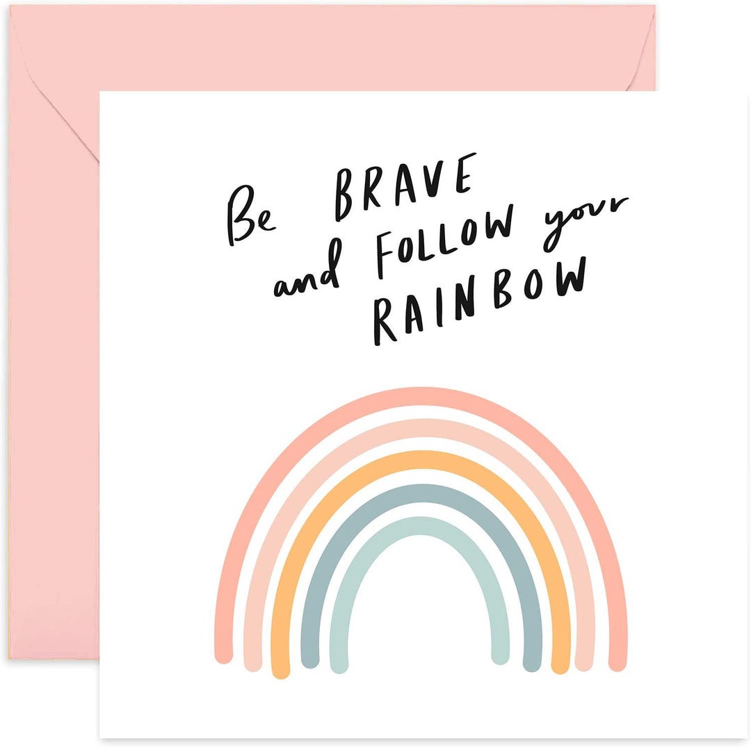 Be Brave Rainbow Card - Everyday Card - Friendship Card - Greeting Card ...