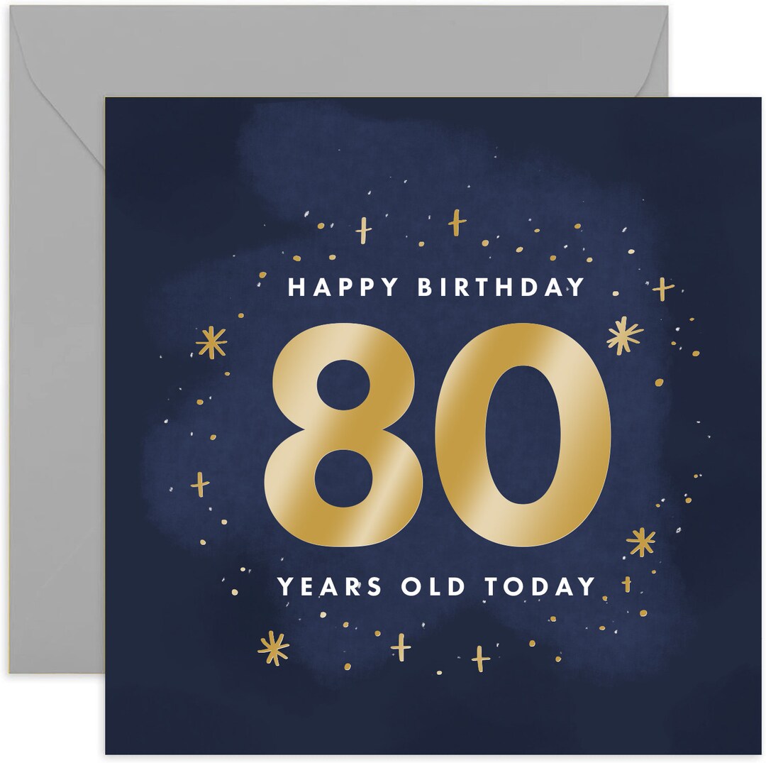 80th Birthday Skies Card - Fun 80th Birthday Card - Eighty Birthday ...