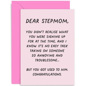 Step Mom Joke Birthday Card - Card for Step Mom - Fun Mom Card - Step Mom Birthday Card - Family ...
