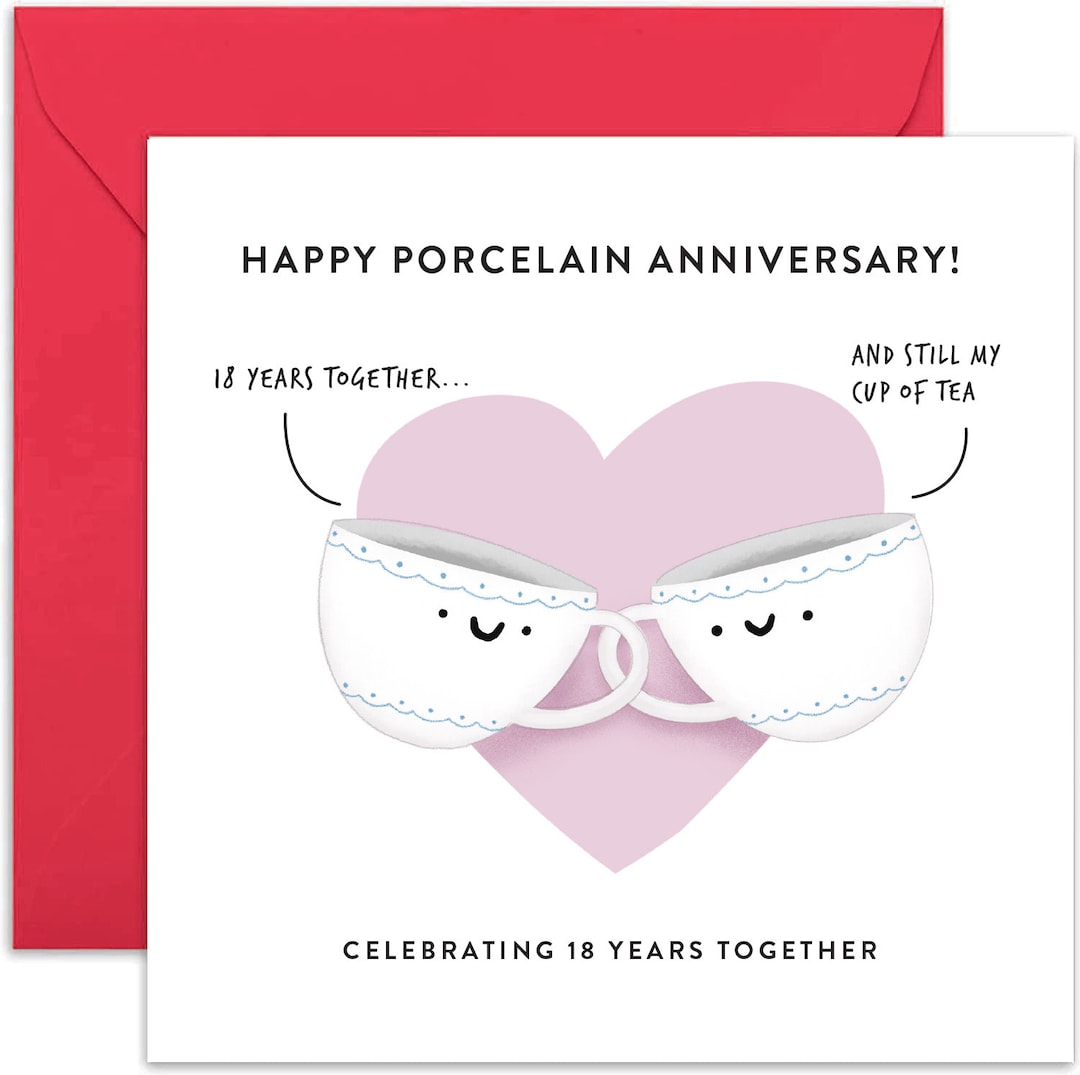 18th Wedding Anniversary Card - Wedding Anniversary Card - Couple Card ...