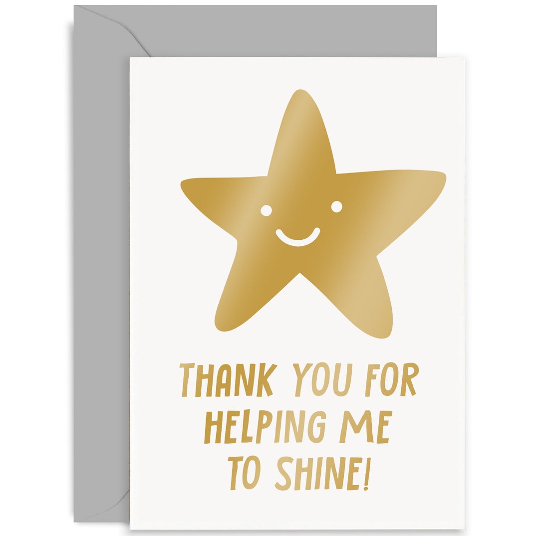 Thank You for Helping Me Shine Card - Thank You Card - Funny Thank You ...