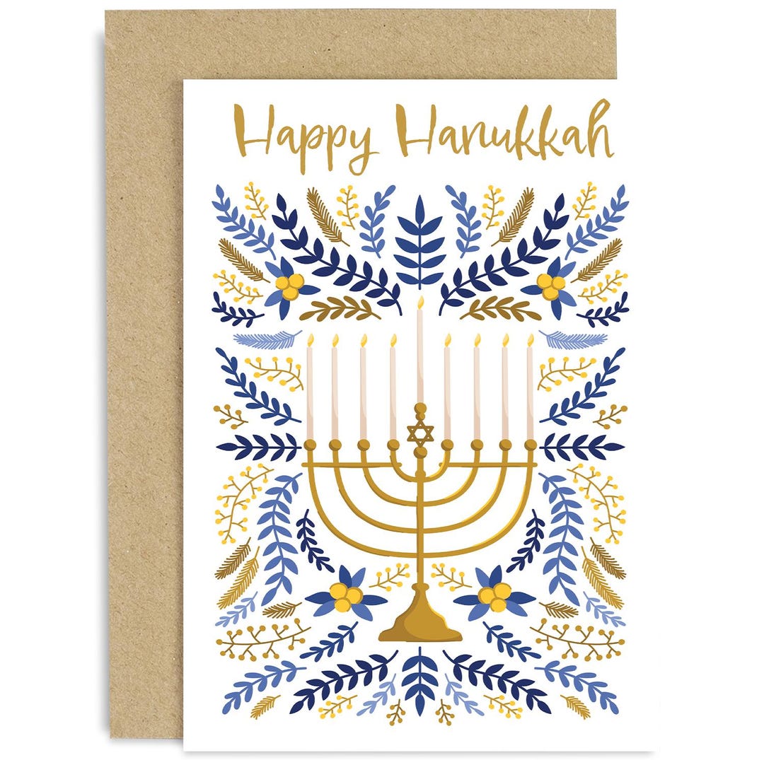Happy Hanukkah - Hanukkah Greeting Card - Holiday Season Card - Festive ...