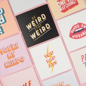 Be Weird Stay Weird Greeting Card - Weird Quote Greeting Card - Funny ...