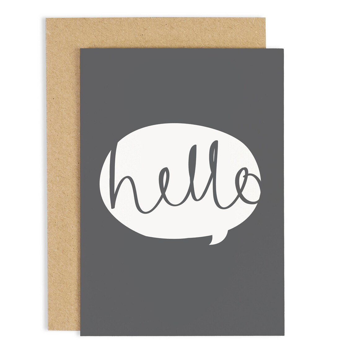 Hello Card Everyday Greeting Card Grey Greeting Card CC39 - Etsy
