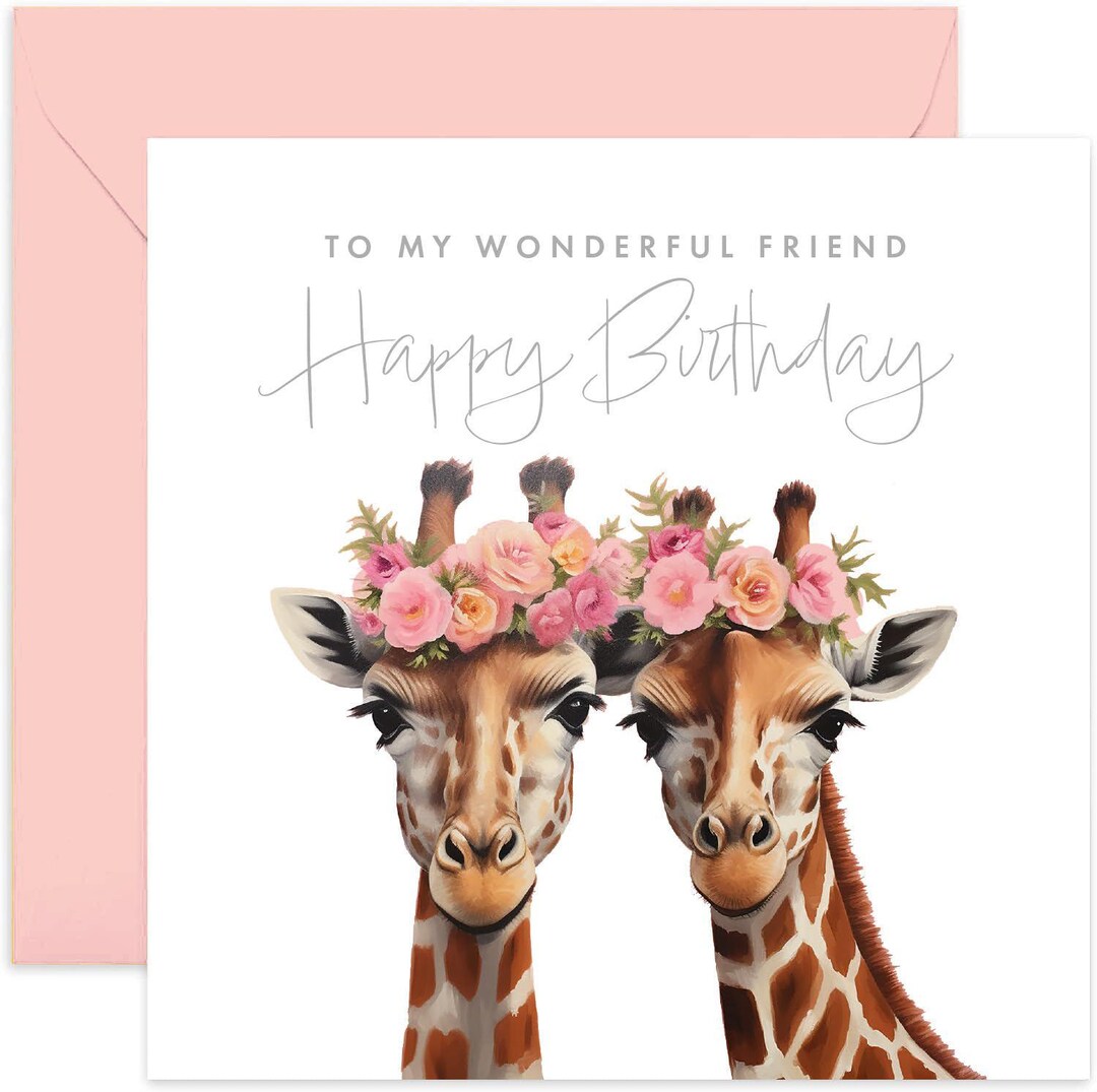 Female Birthday Card - Fun Giraffe Birthday Card for Friend - Colleague ...