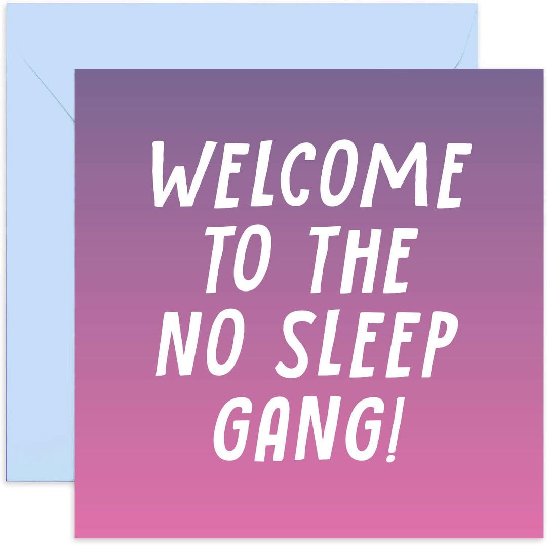 Welcome to the No Sleep Gang Card - New Baby Card - New Baby Greeting ...
