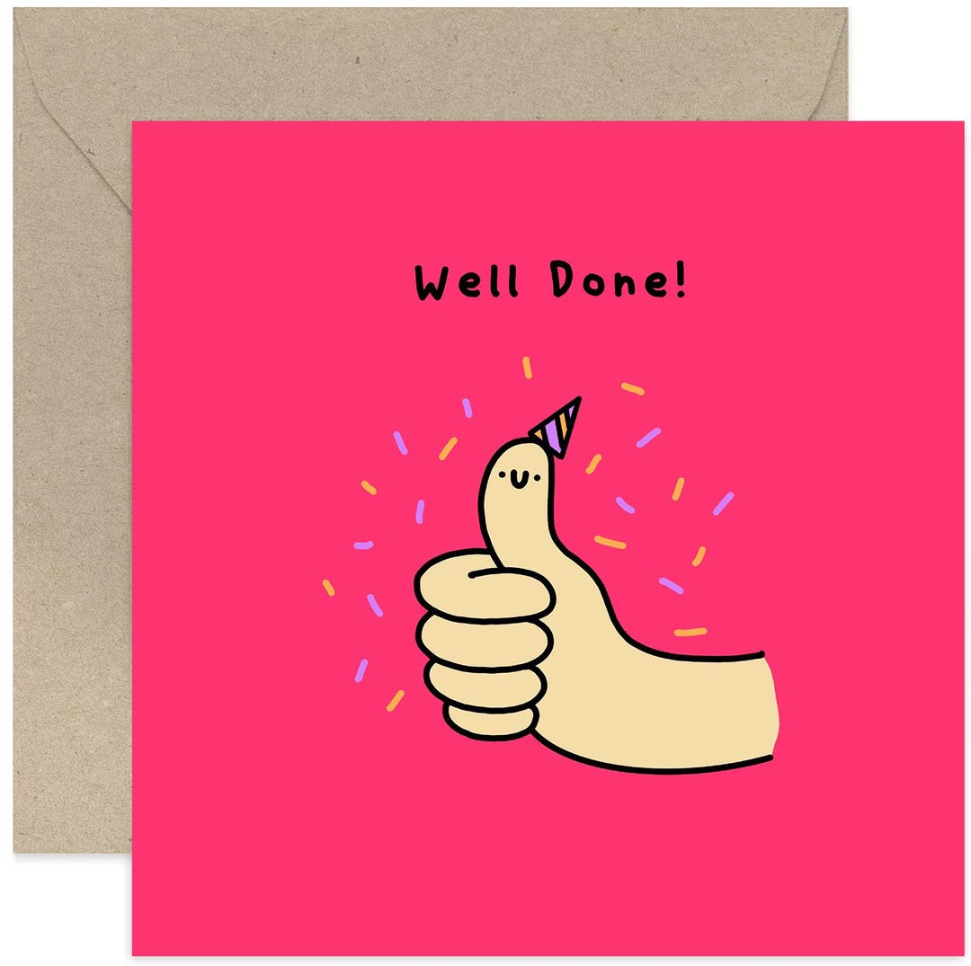 Celebration Thumbs up Card - Well Done Card - Celebration Greeting Card ...