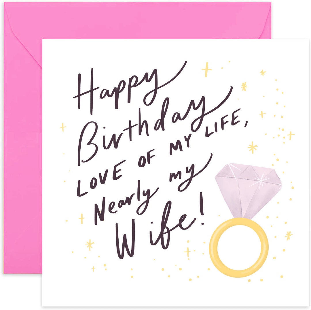 Happy Birthday to My Nearly Wife Card - Fun Birthday Card for Her ...