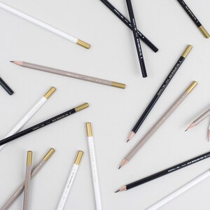 Light Grey and White Pencil Set Grey and White Pencil HB Pencil Set ...
