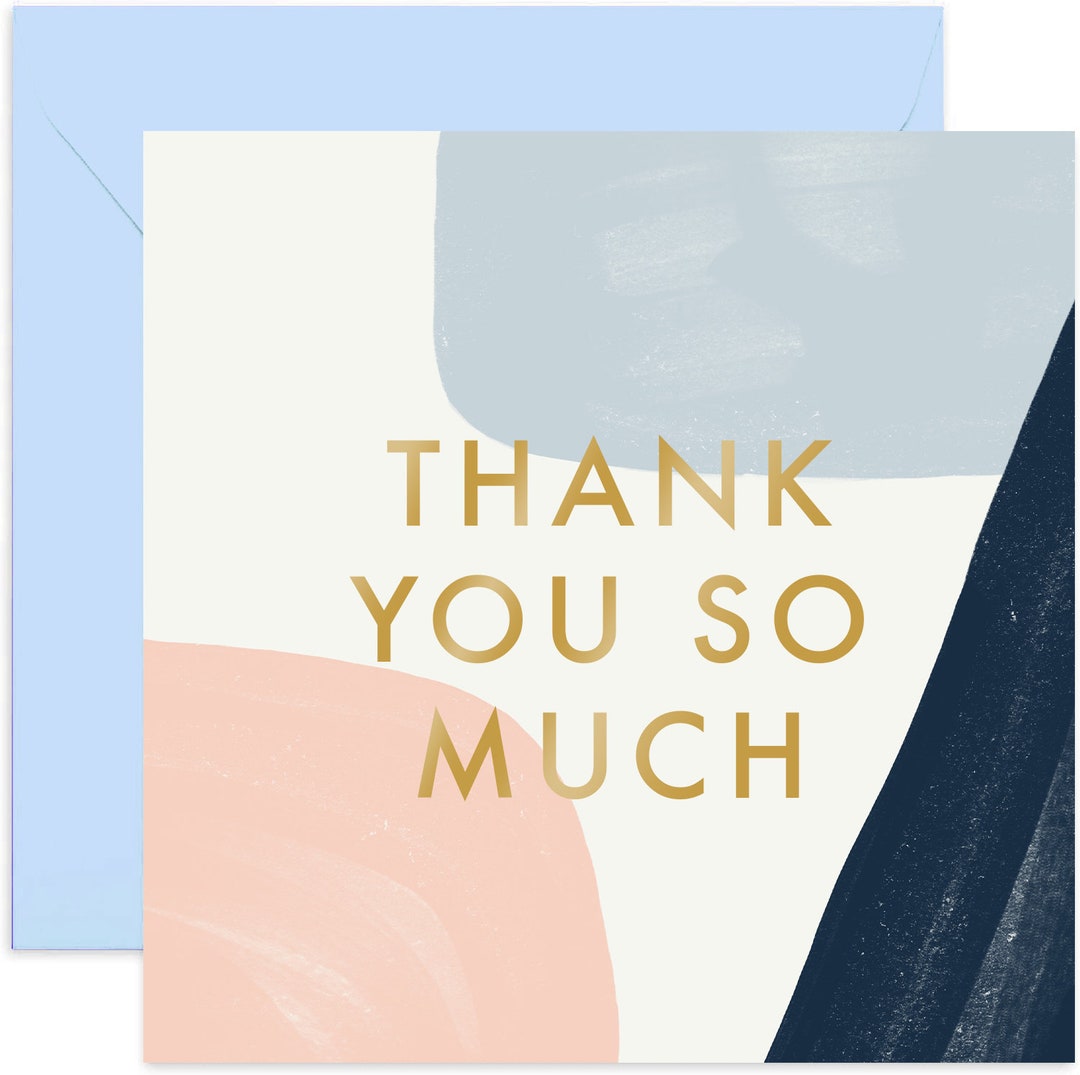 Thank You so Much Card - Thanks Card - Thank You Greeting Card - Card ...