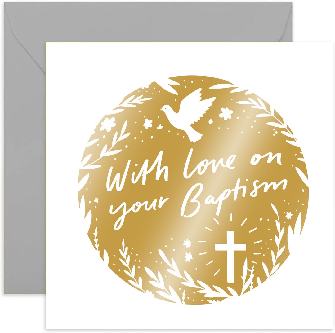Baptism Gold Stamp Card - Baptism Card - Cute Baptism Card - Card for ...