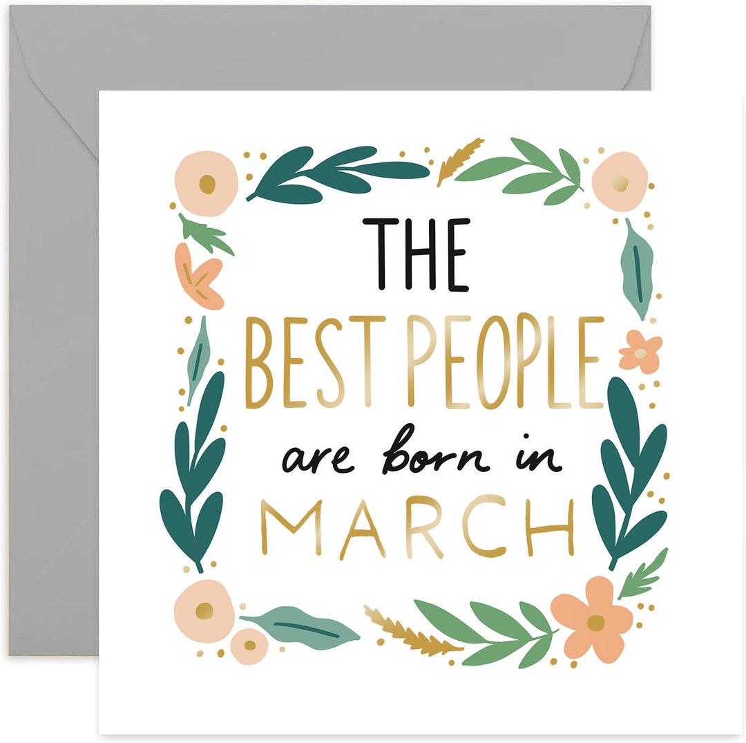 Best People Born in March Card - Birthday Card - March Birthday Card ...