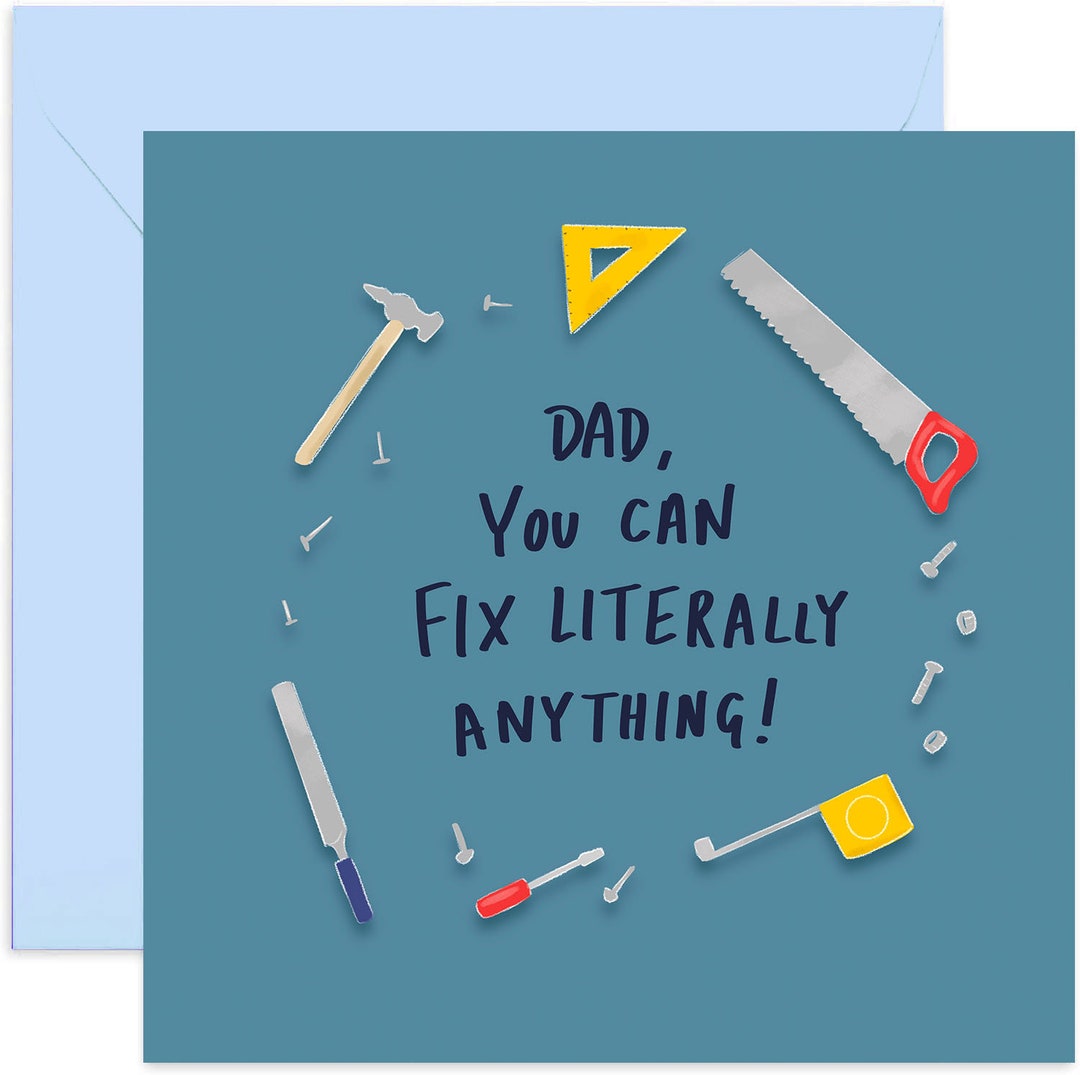 Dad Can Fix Anything Card - Birthday Card for Dad - Dad Card - Father's ...