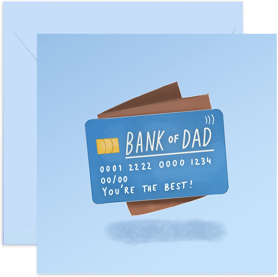 Bank of Dad Card - Birthday Card for Dad - Dad Card - Father's Day Card ...