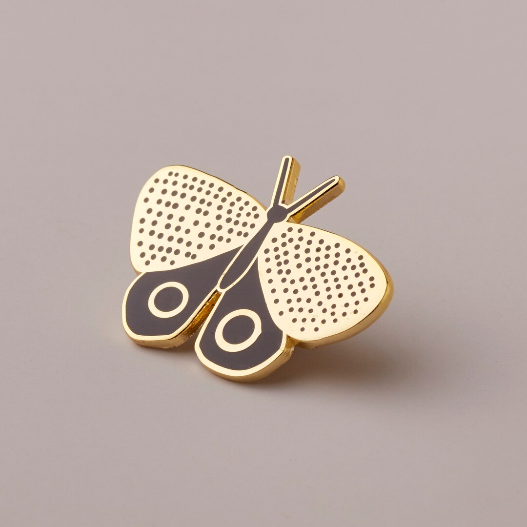 Butterfly Enamel Pin Gold and Black Enamel Pin Enamel Lapel Pin Fun ...