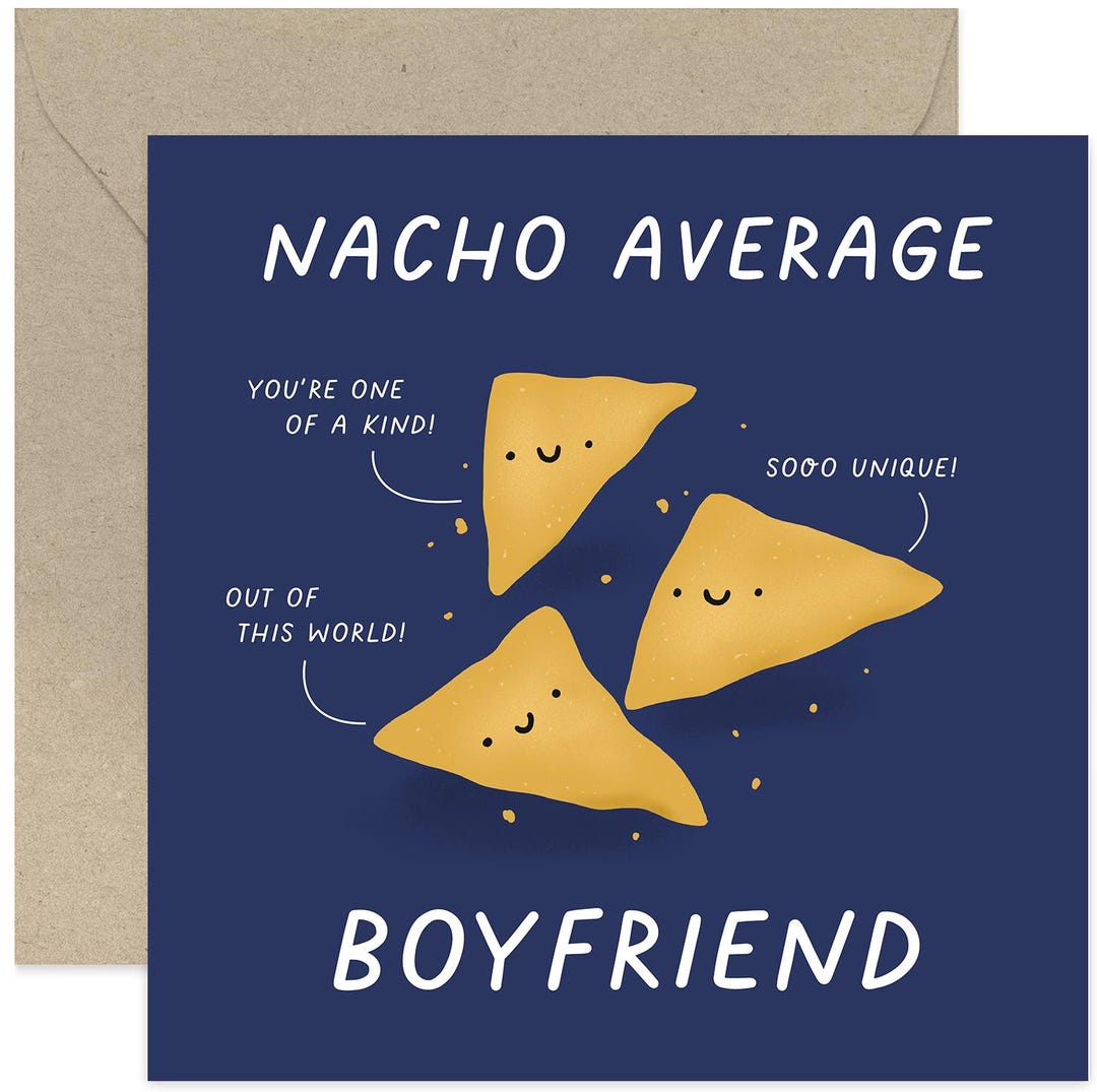 Nacho Average Boyfriend Card Birthday Card for Boyfriend Funny Card for ...