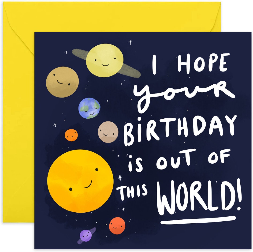 Out of This World Birthday Card - Birthday Card - Space Birthday Card ...