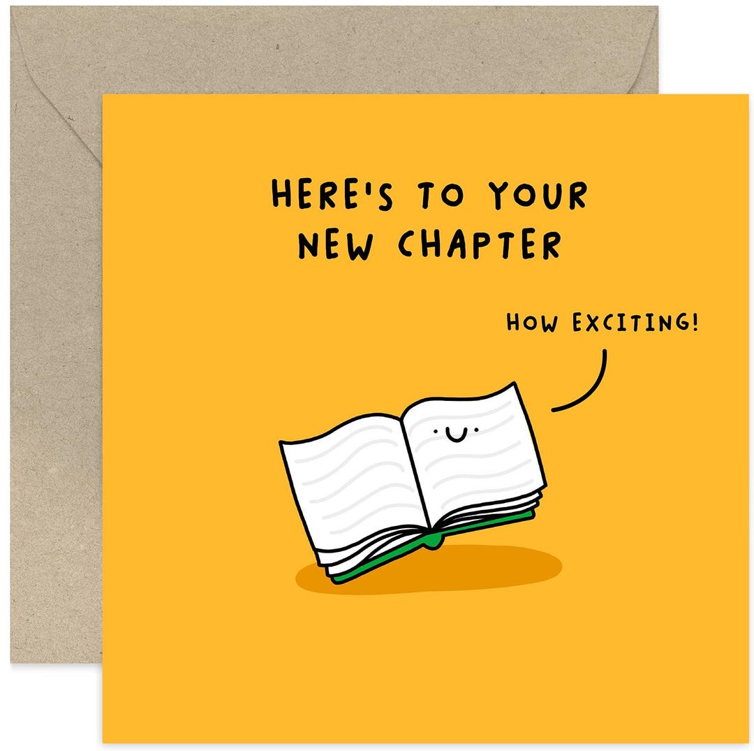 Here's to Your New Chapter Card - Good Luck Card - Well Done Greeting ...